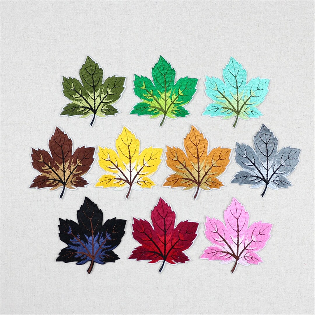 5-20pcs Maple Leaf Embroidered Patch Autumn Sycamore Tree Leaf Iron-on ...