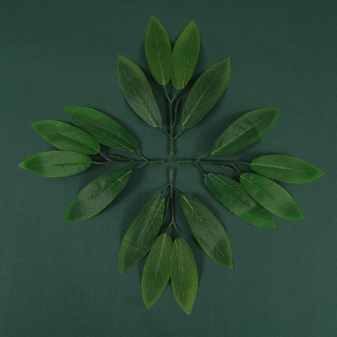 6/150PCS Green Artificial Silk Leaf Fake Plant Faux Willow Foliage for ...