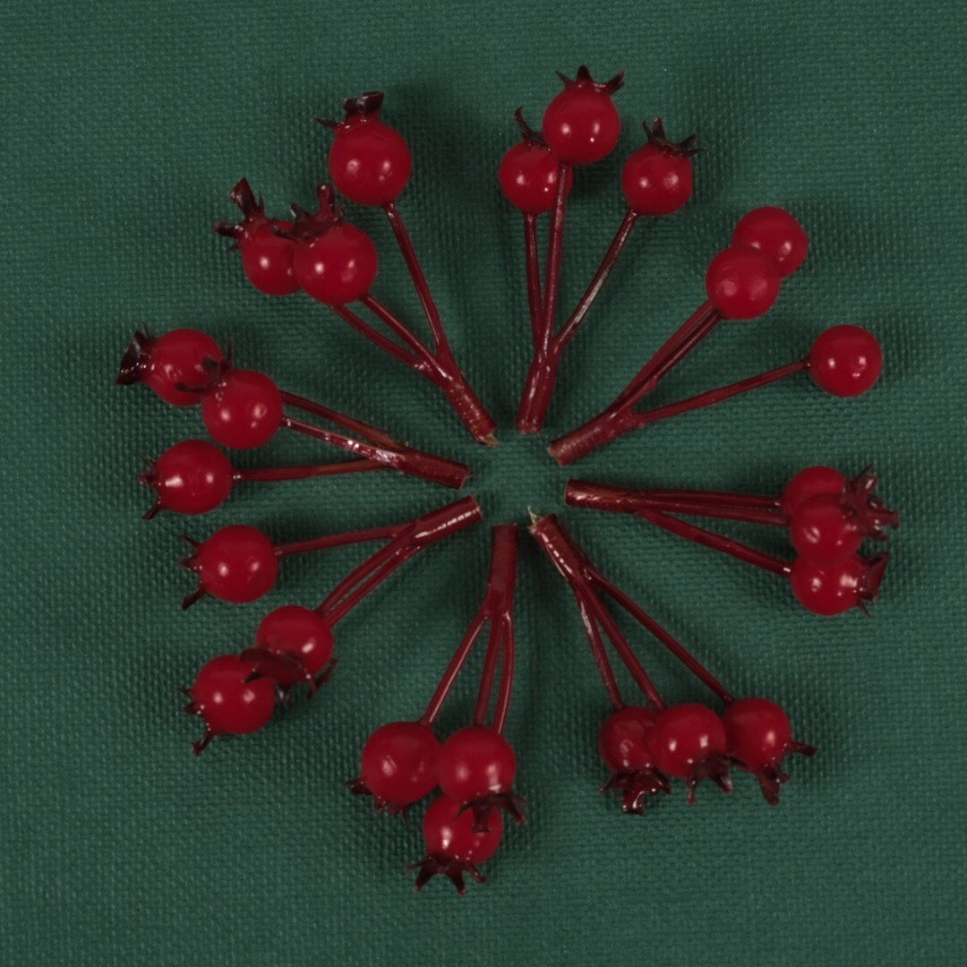 6/150PCS Red Holly Berry for DIY Crafts Bouquets Crown Headband Wreath ...
