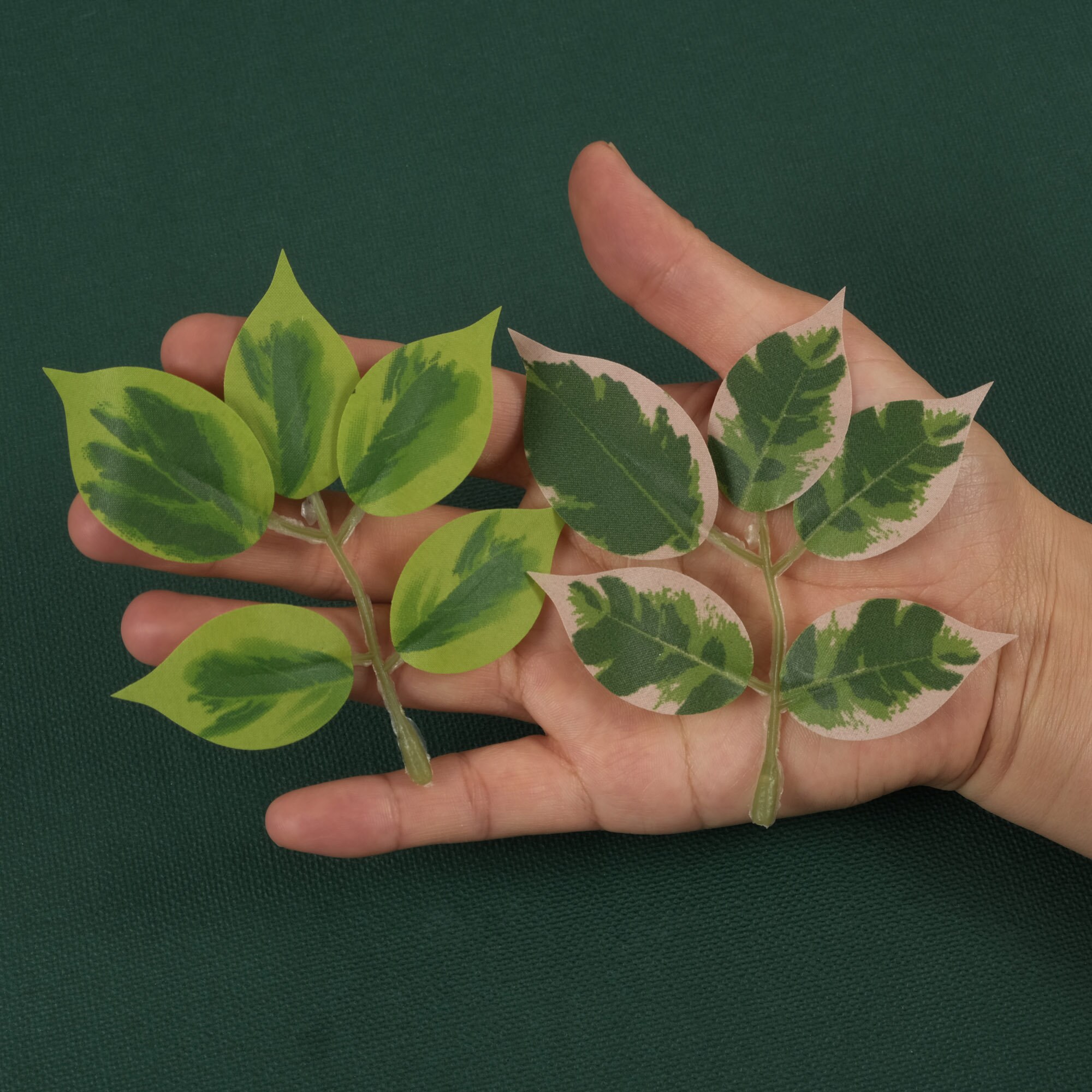 2colors Artificial Silk Ficus Leaf Fake Small Green Leaf Tiny Fake ...