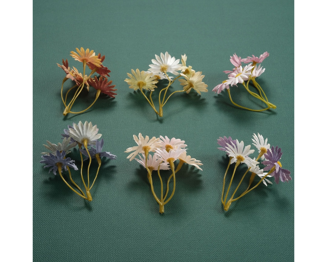 6colors Wild Daisy Stems wildflowers, Artificial Silk Flower Head ...