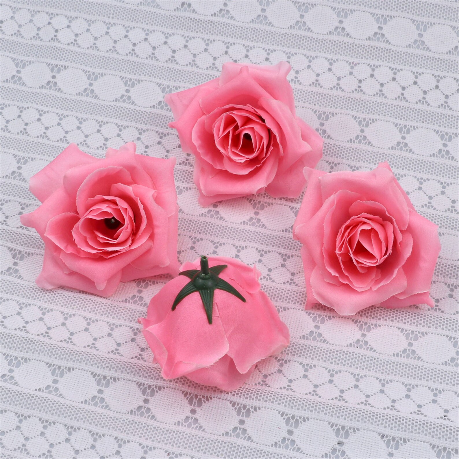 120pcs Artificial Silk 3.1" Rose Head Fake Flower Heads in Bulk ...