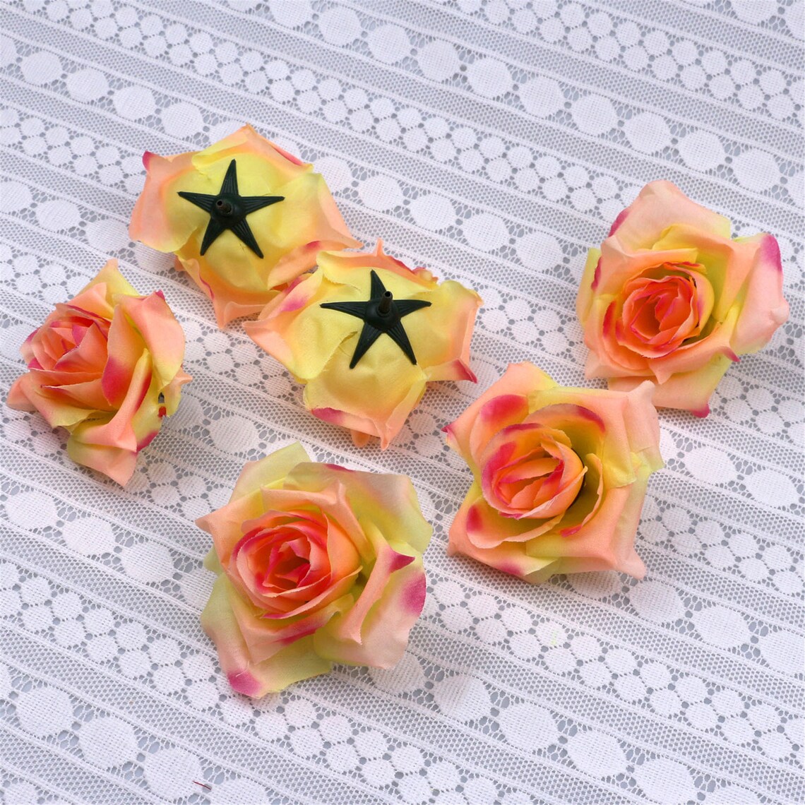 120pcs Artificial Silk 3.1" Rose Head Fake Flower Heads in Bulk ...