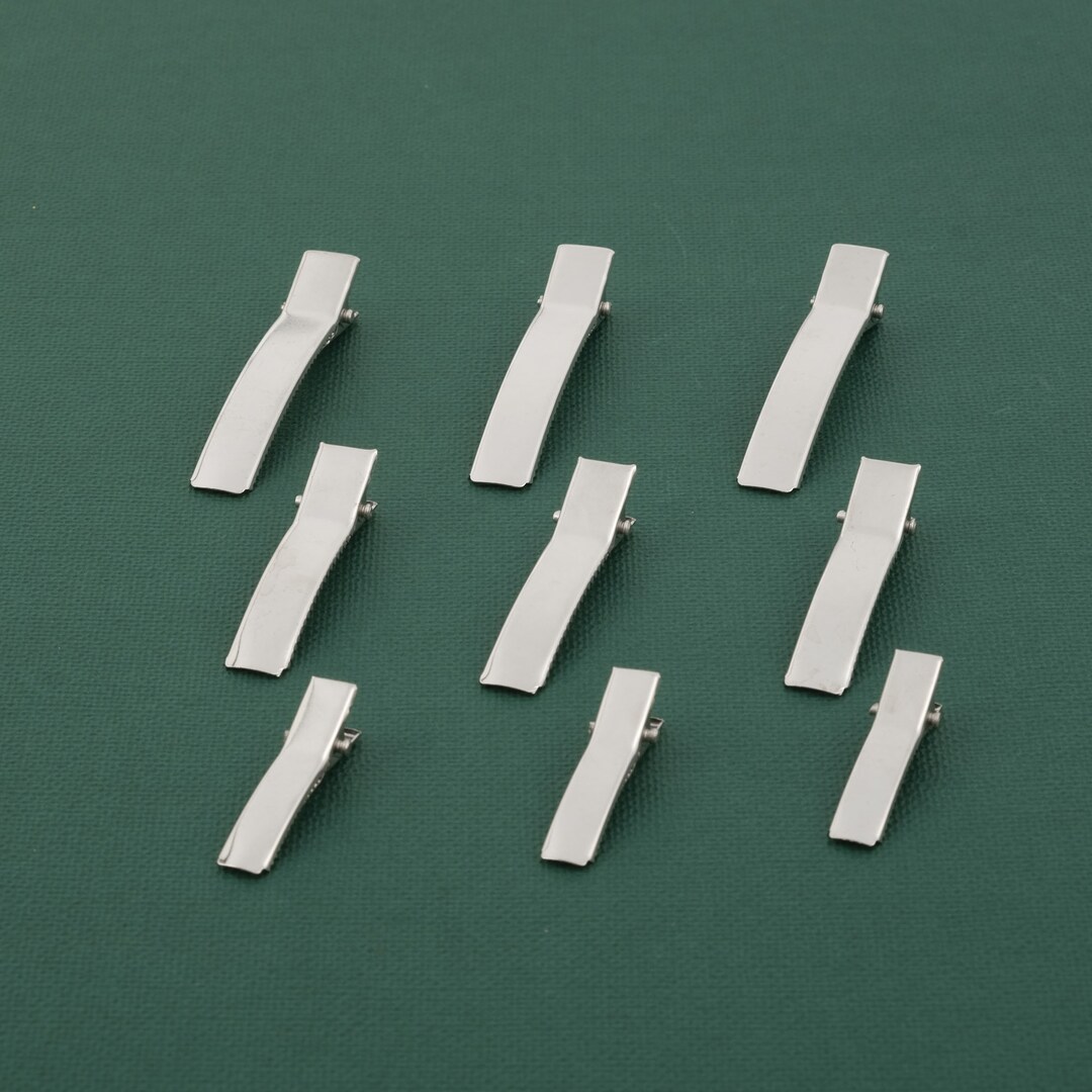 6/150PCS Blank Silver Metal Double Prong Alligator Clip 3size for DIY ...