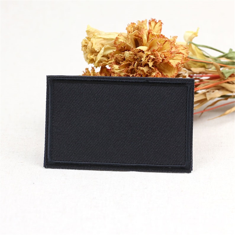 6/150PCS Black Blank Patch Rectangle/oval Iron on Sew on Solid ...