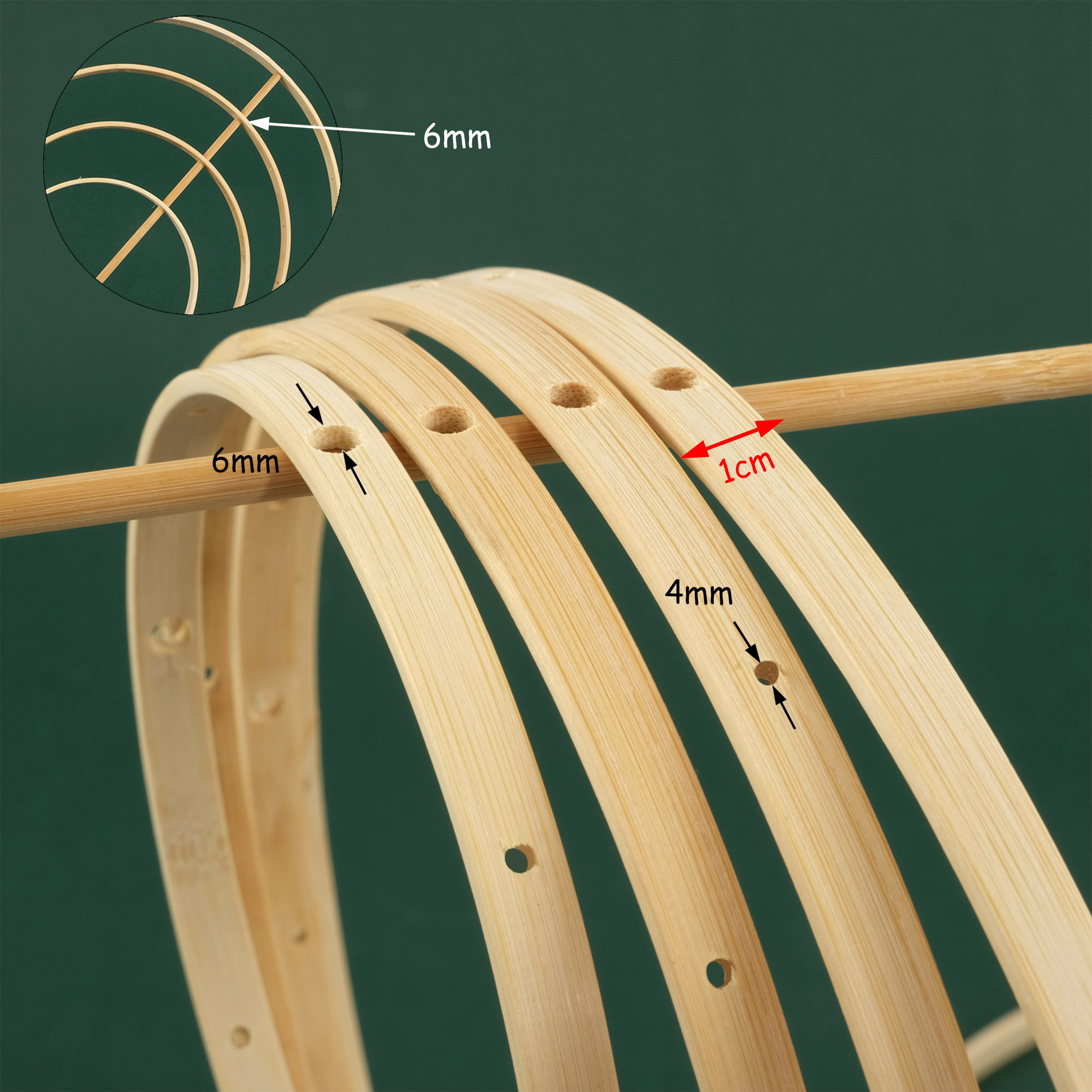 1PCS No Hole Bamboo Wreath Frame Blank Hoop Base for DIY Crafts Hanging ...