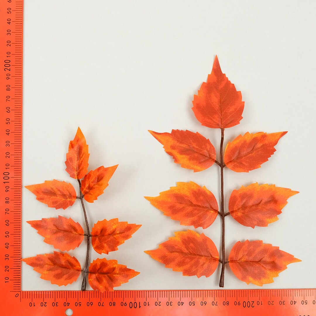 6/150pcs Orange Bulk Fall Leaves - Artificial Silk Maple Leaves Faux ...