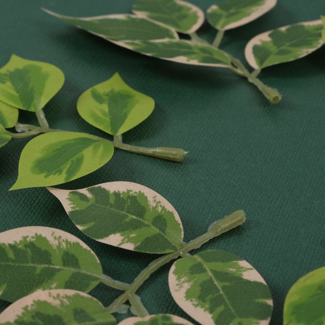 2colors Artificial Silk Ficus Leaf Fake Small Green Leaf Tiny Fake ...