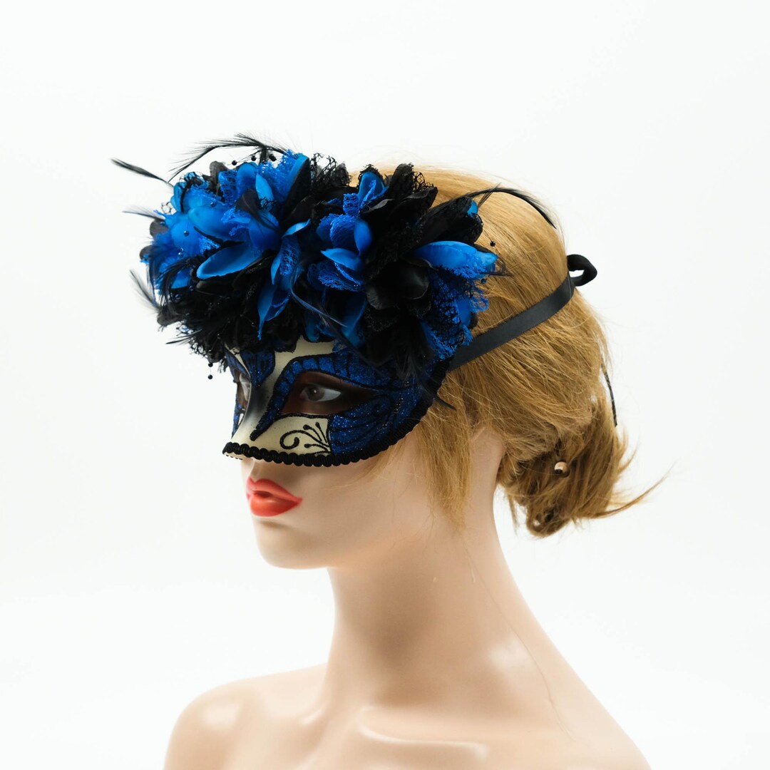 Black/royal Blue Mask,masquerade Mask for Women Venetian Masks,women ...