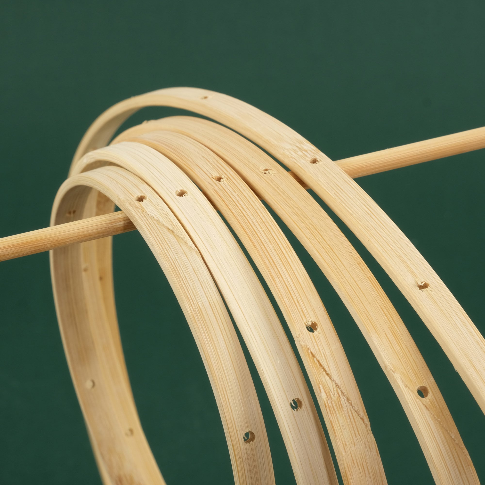 1PCS No Hole Bamboo Wreath Frame Blank Hoop Base for DIY Crafts Hanging ...