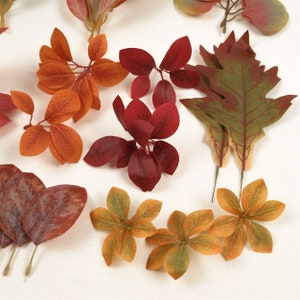 8style Artificial Silk Fall Leaves Combo Set 42PCS Faux Eucalyptus ...