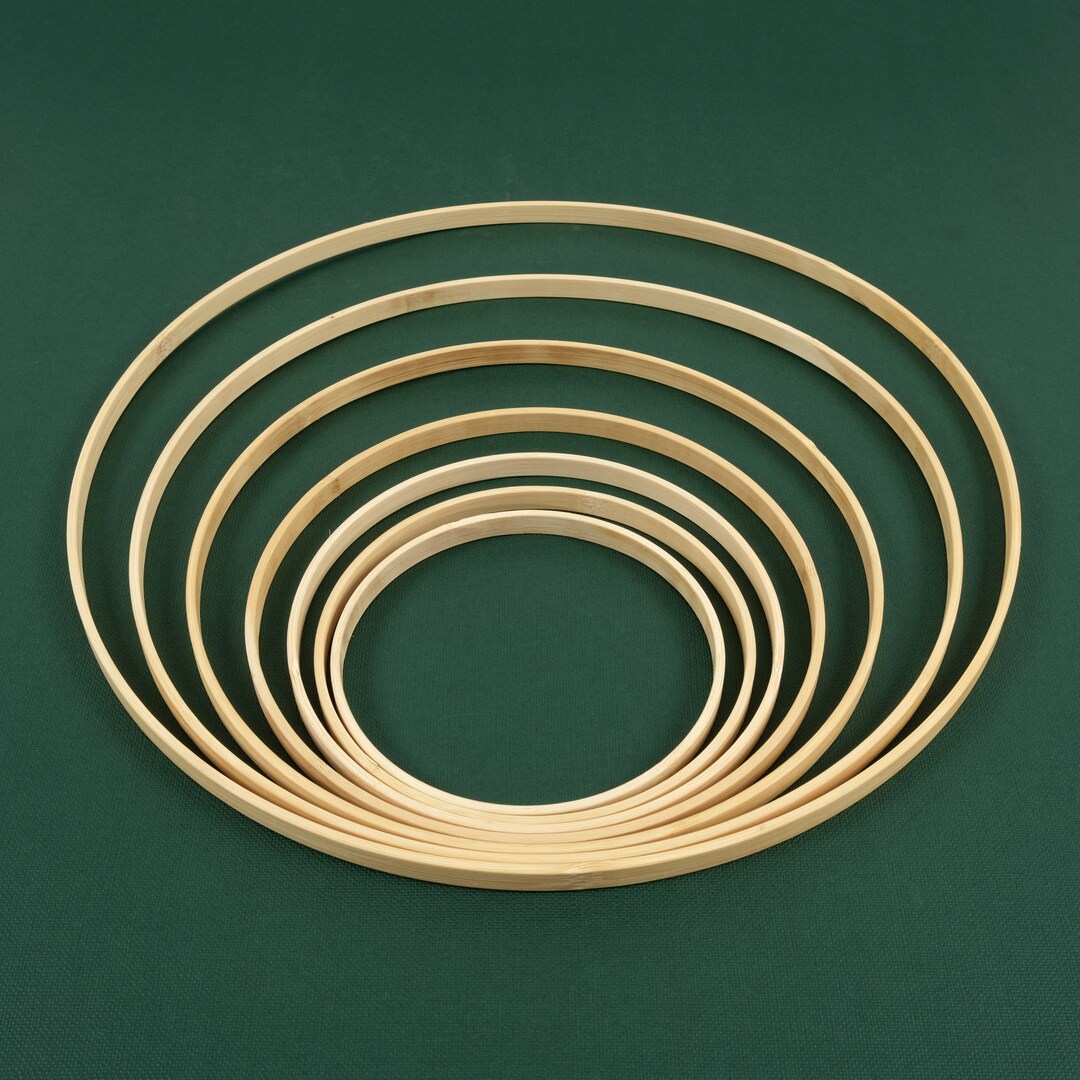 1PCS No Hole Bamboo Wreath Frame Blank Hoop Base for DIY Crafts Hanging ...