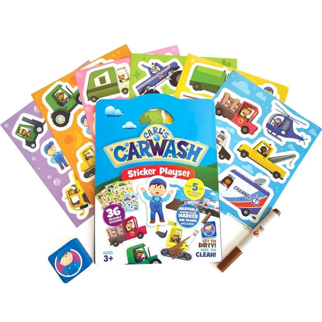Super Simple Carl's Carwash Sticker Playset - Etsy