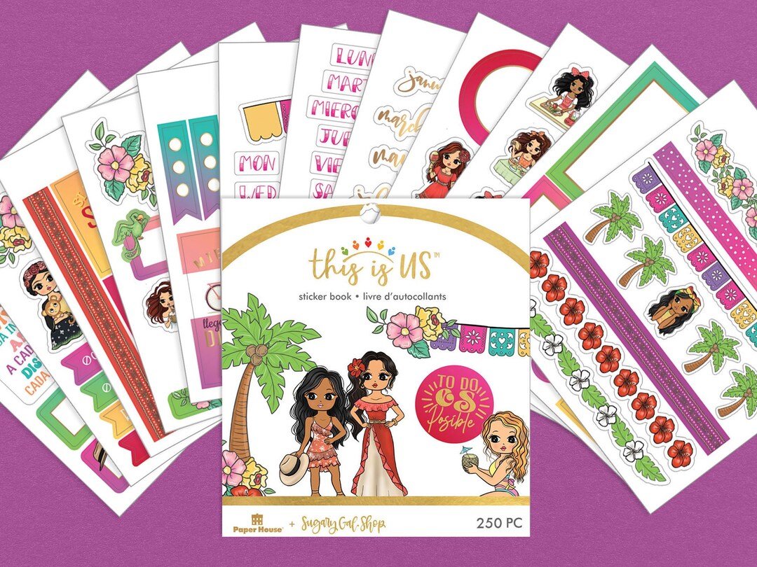 Bilingual Planner Stickers Sugary Gal Mini Sticker Book 12 Pages ...