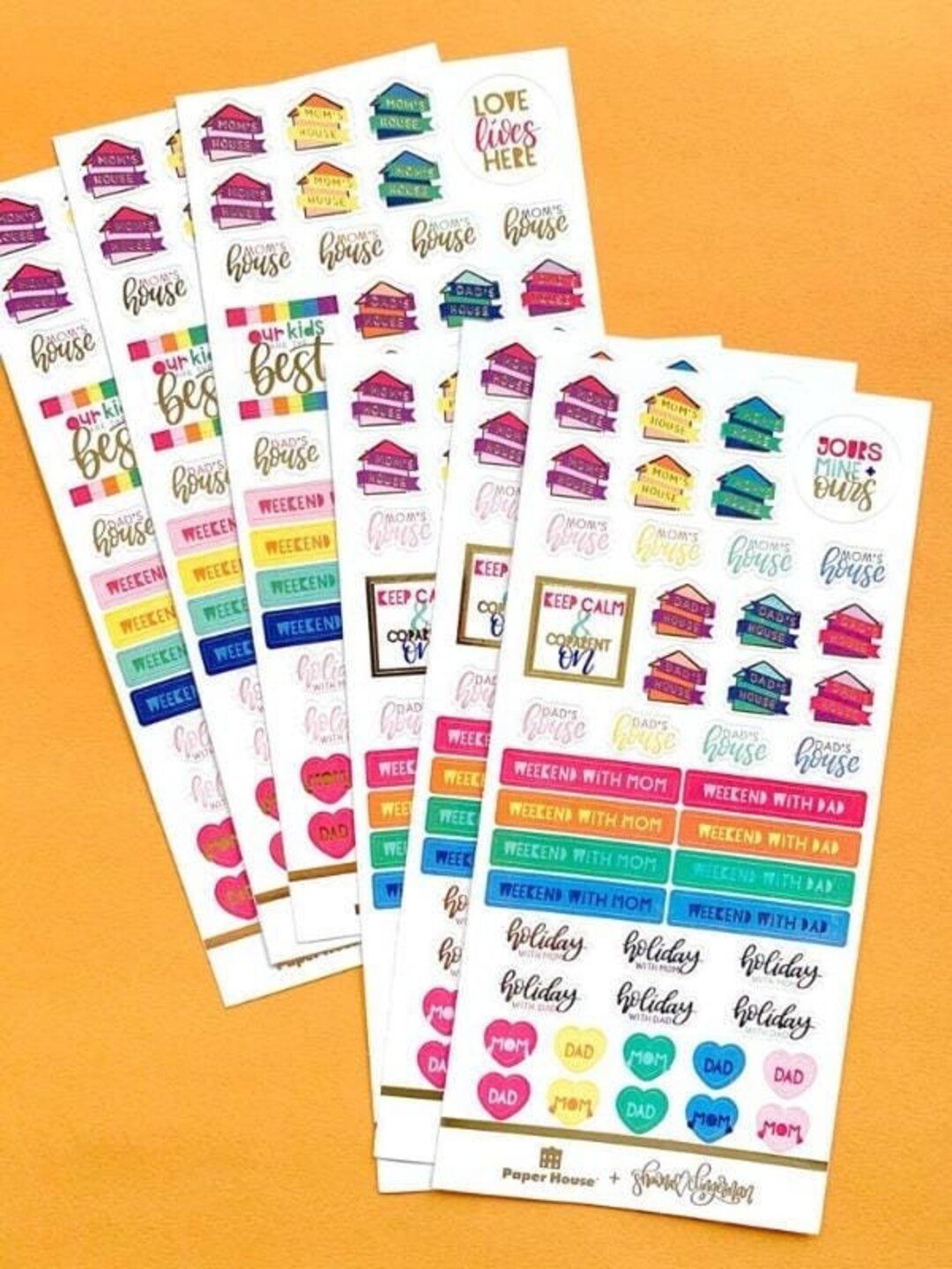 Planner Stickers Co-parenting With Foil Accents 6 Sheets - Etsy