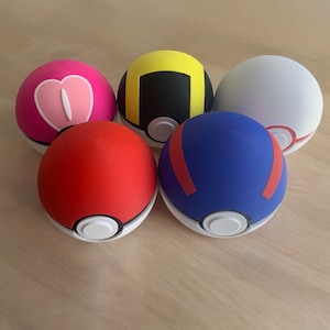 3D Printed Pokeball Style Deck Box. Various Options Available. Token ...