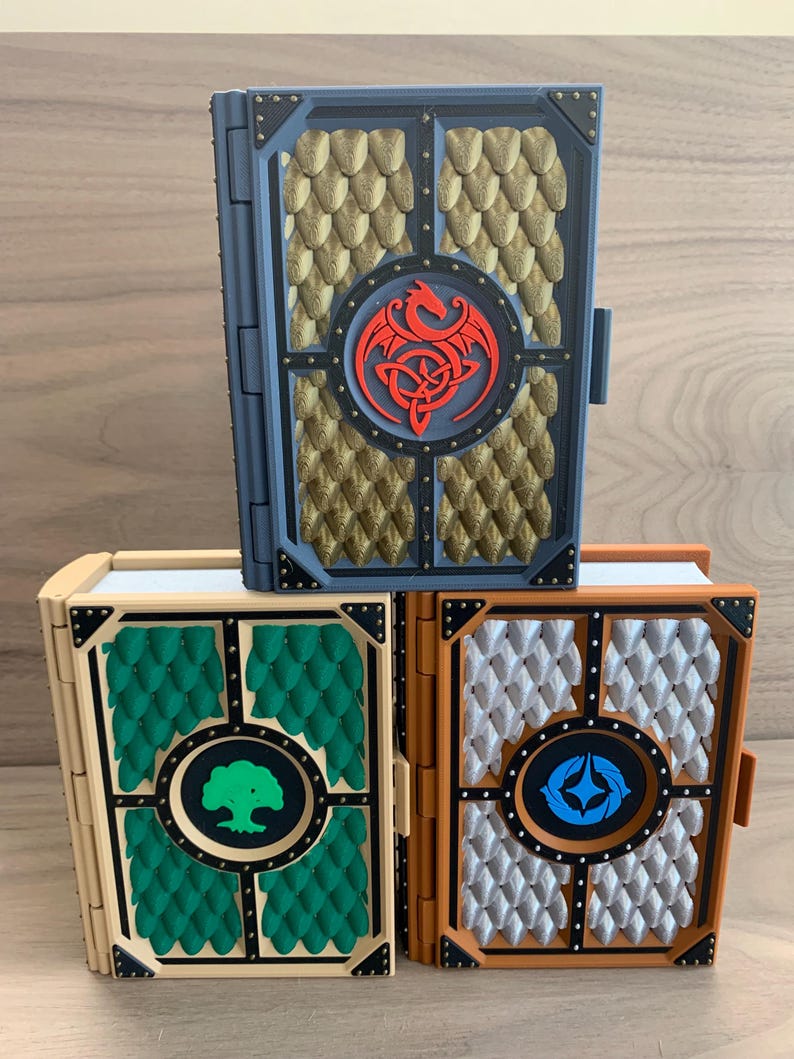 3D Printed Dragon Scale Deck Box Book: Holds 140 Sleeved Cards - Etsy