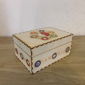 Pokemon Card Deck Box, Birch Plywood Storage With Dividers - Etsy