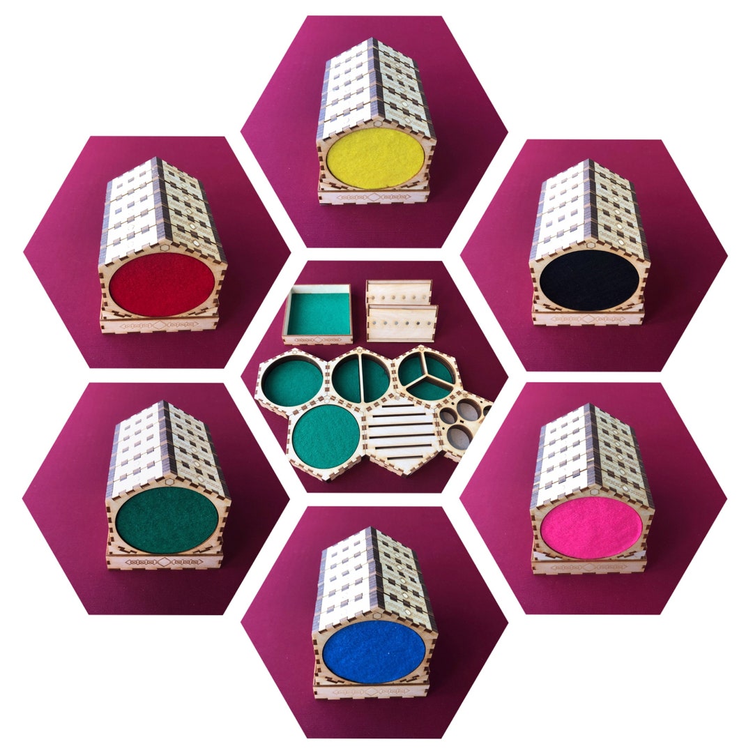 Hexagonal Tabletop Board Game Trays, Token Trays, Dice Tray - Etsy