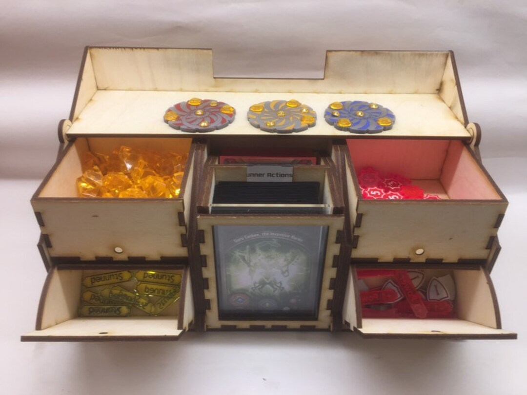 Clear View Flip Front Deck and Tokens Box With Customisable Engraving ...