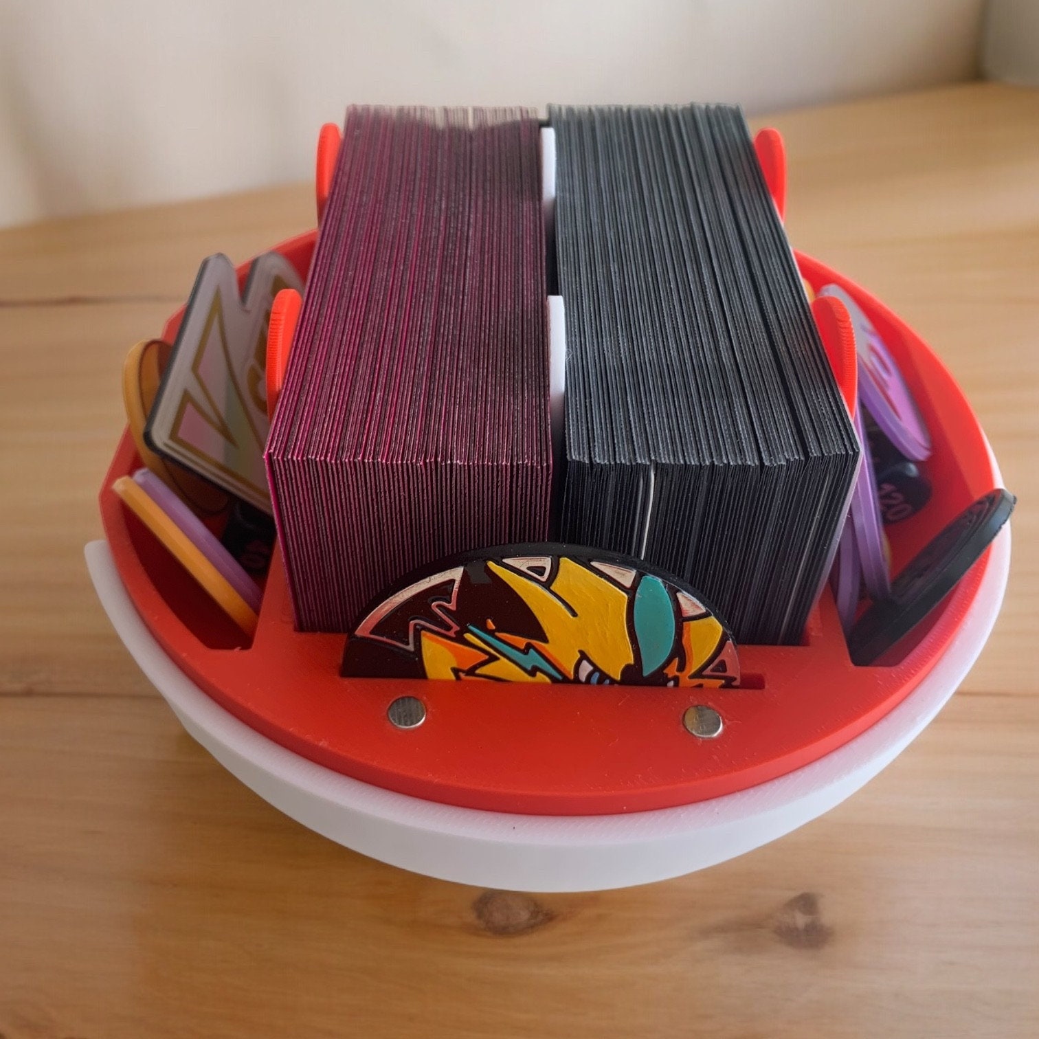 3D Printed Pokeball Style Deck Box. Various Options Available. Token ...