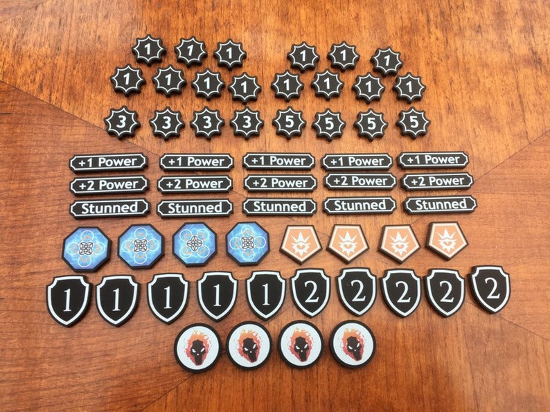 Keyforge Compatible Matt Black Acrylic Tokens. - Etsy