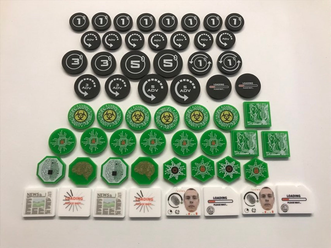 Token Set Compatible With Netrunner Card Game. Full Colour Printed on ...
