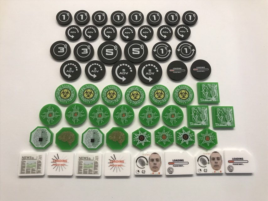 Token Set Compatible With Netrunner Card Game. Full Colour Printed on ...