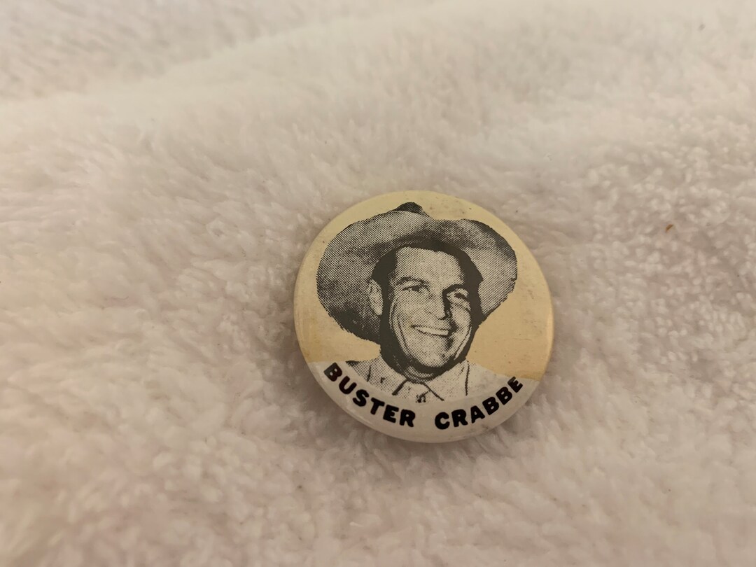 Western Cowboy Button "buster Crabbe" Pin Patch Clip Vintage Pinback ...
