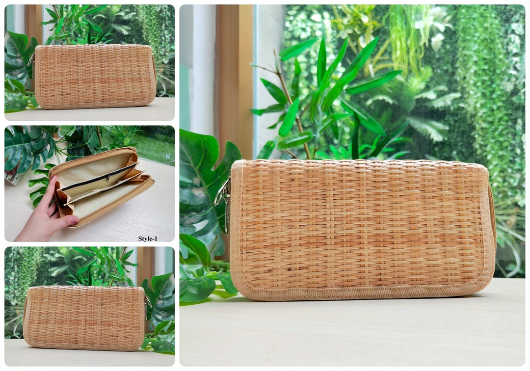 Handmade Organic Woven Straw Rattan Wallet Eco-friendly Bag by ...