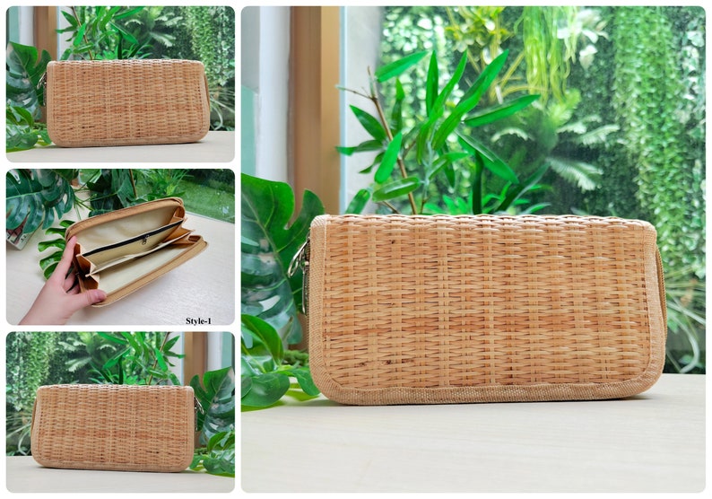 Handmade Organic Woven Straw Rattan Wallet Eco-friendly Bag by ...