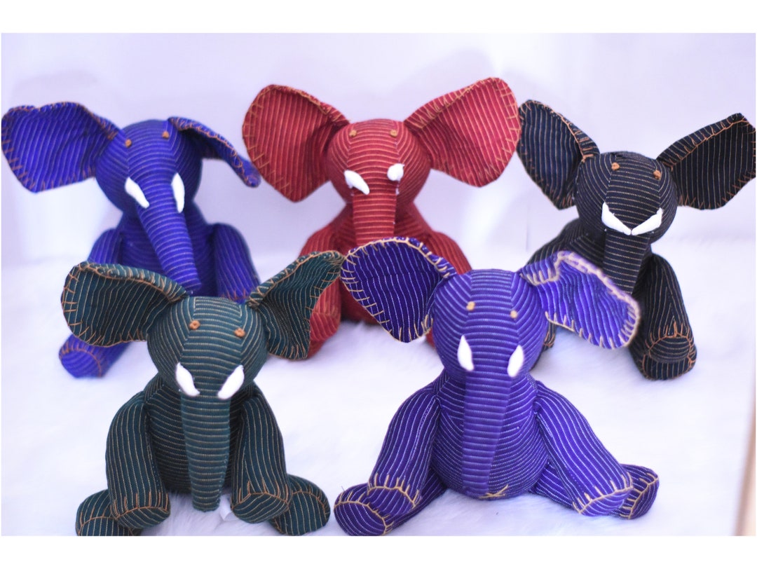 Burmese Elephant Stuffed Doll Handmade From Tradtional Myanmar Dress ...