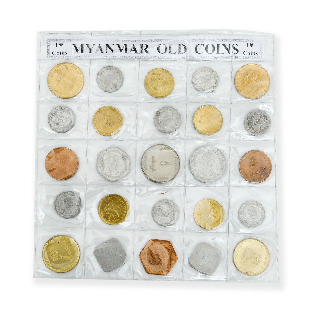 25 Vintage Burmese Coins From Pyas Kyat Myanmar Money - Etsy