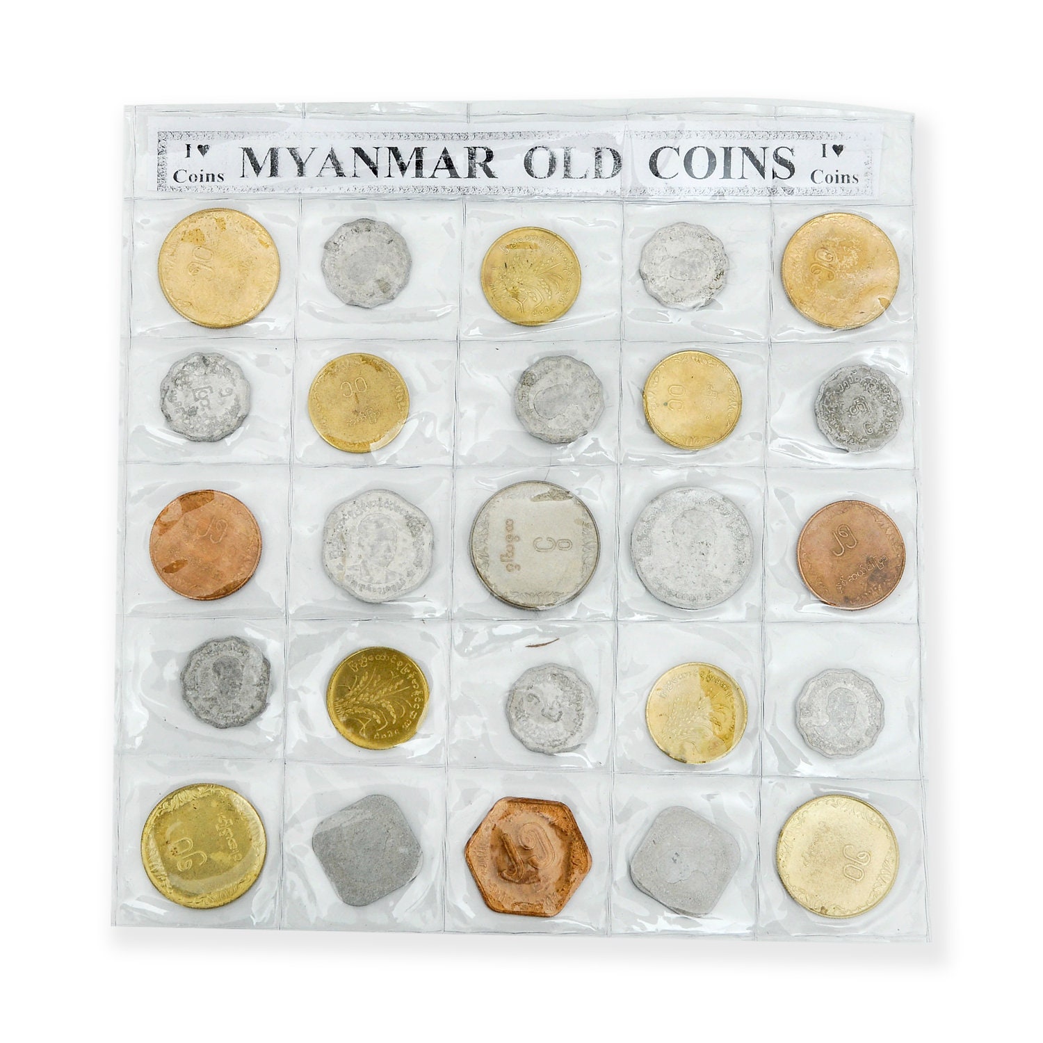 25 Vintage Burmese Coins From Pyas Kyat Myanmar Money - Etsy