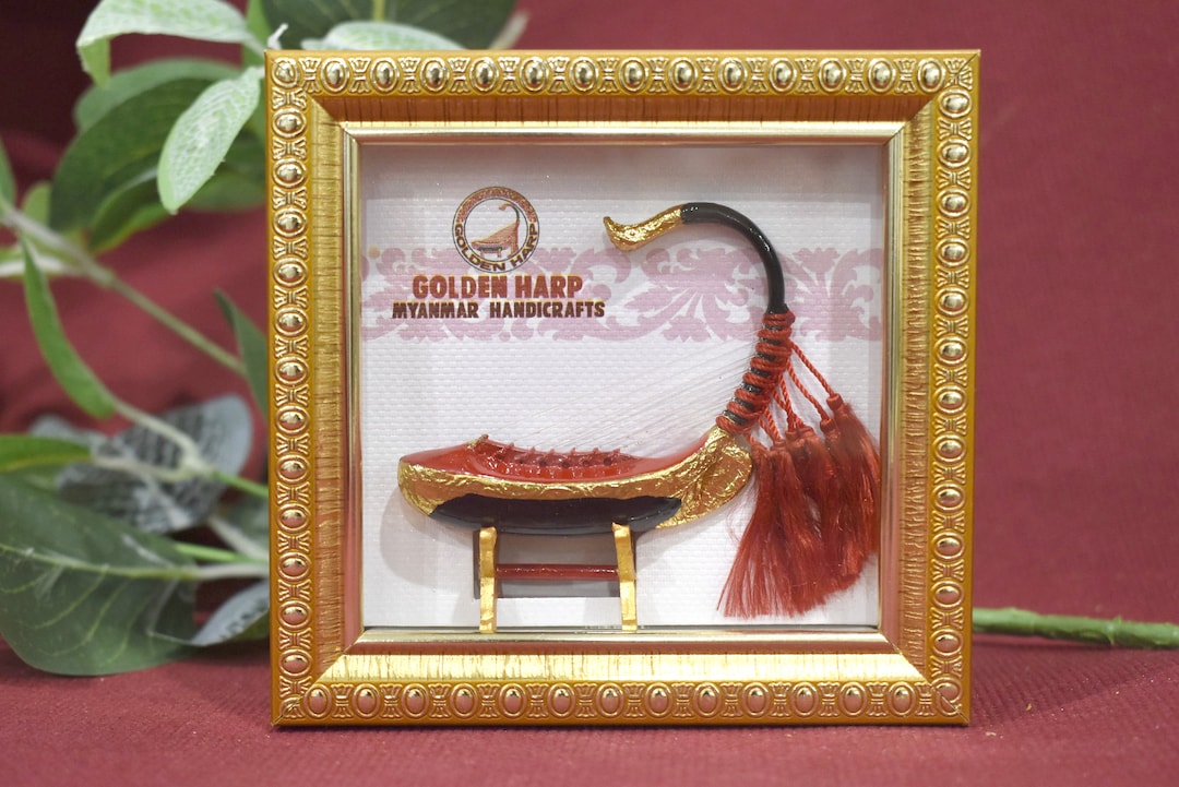 Minature Burmese Harp Saung From Myanmar Handicrafts Music String ...
