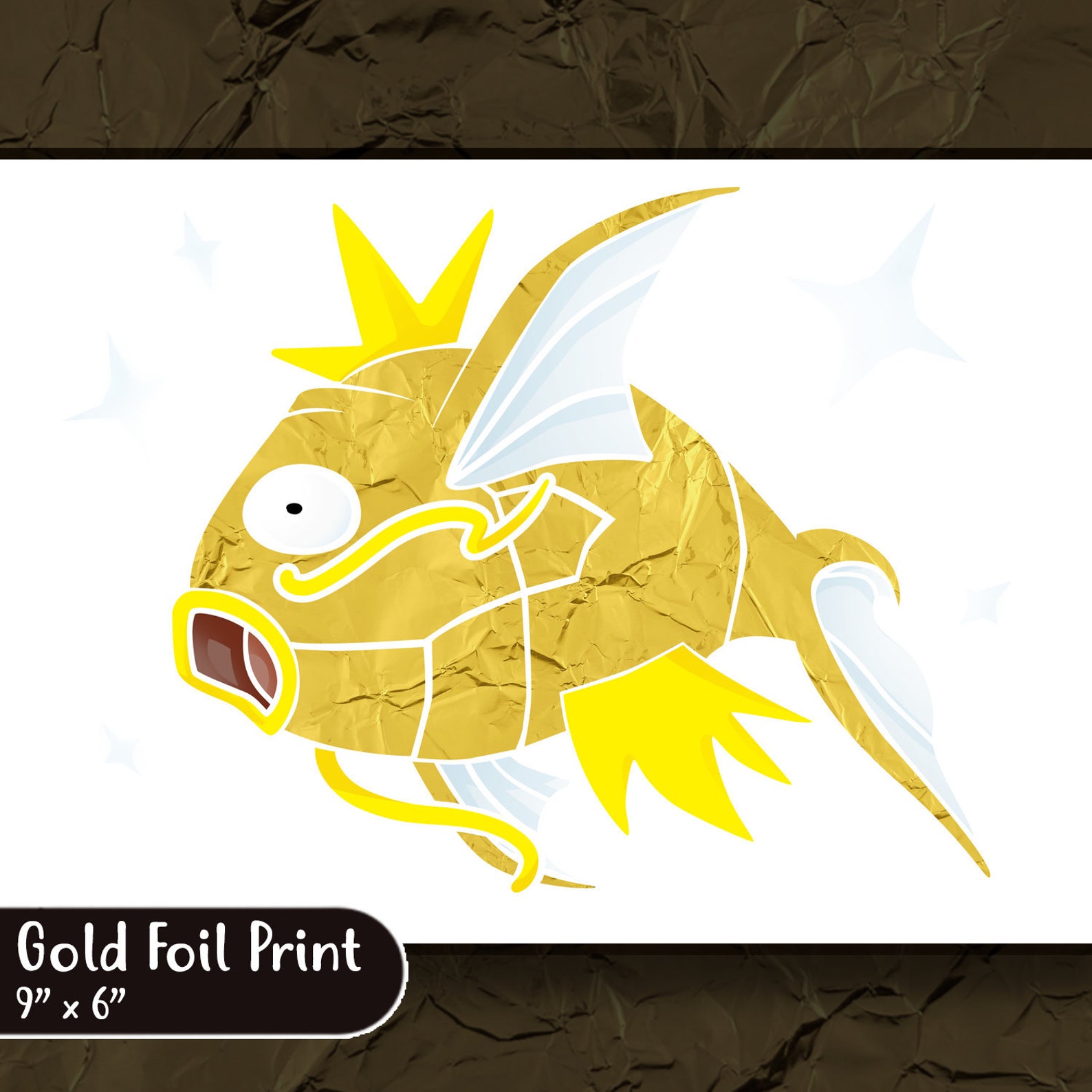 Shiny Magikarp Gold Foil Print - Etsy