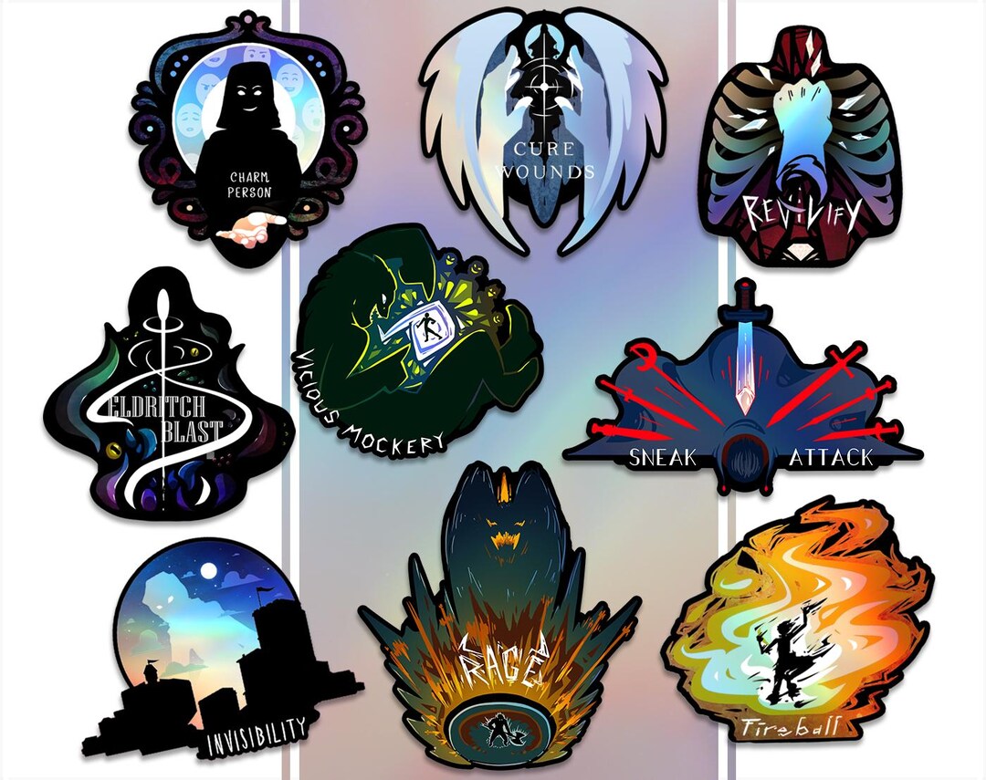 TTRPG Spell Stickers - Etsy