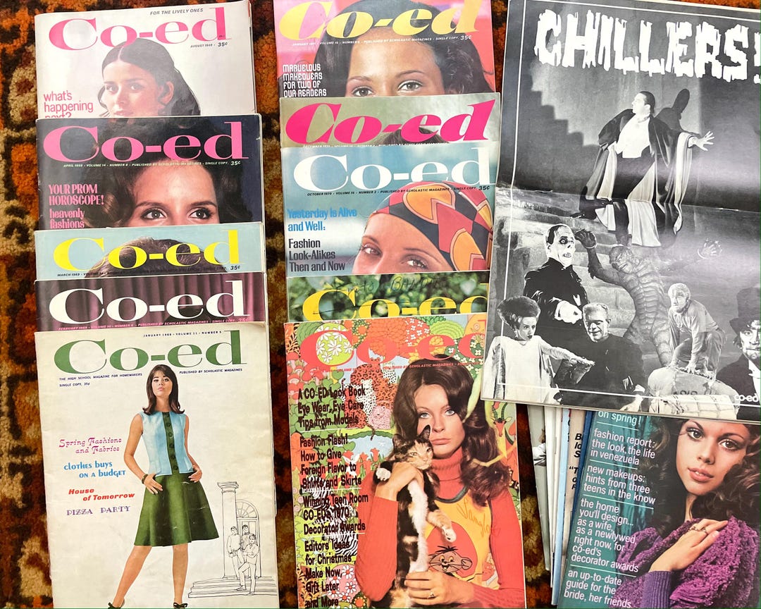 Vintage 60s - 80s Co-ed Magazine 18 Issue Lot W/retro Ads, Fashion ...
