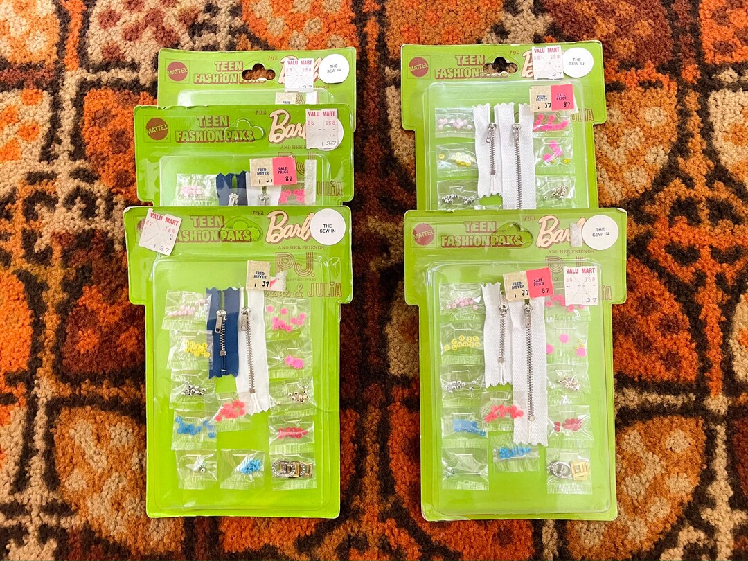 Vintage 1970 Barbie Mattel "the Sew In" Teen Fashion Paks to Make / Repair Doll Clothing - Tiny ...