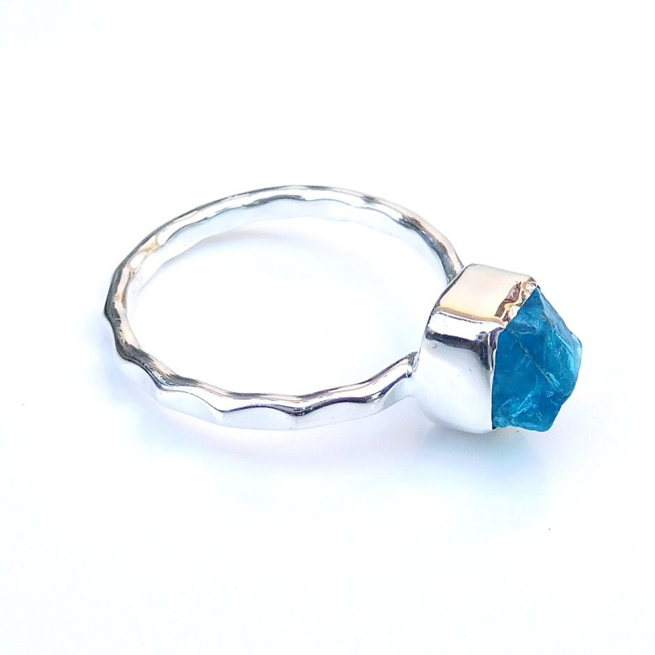 Apatite Ring Raw Apatite Ring Neon Apatite Ring Raw - Etsy