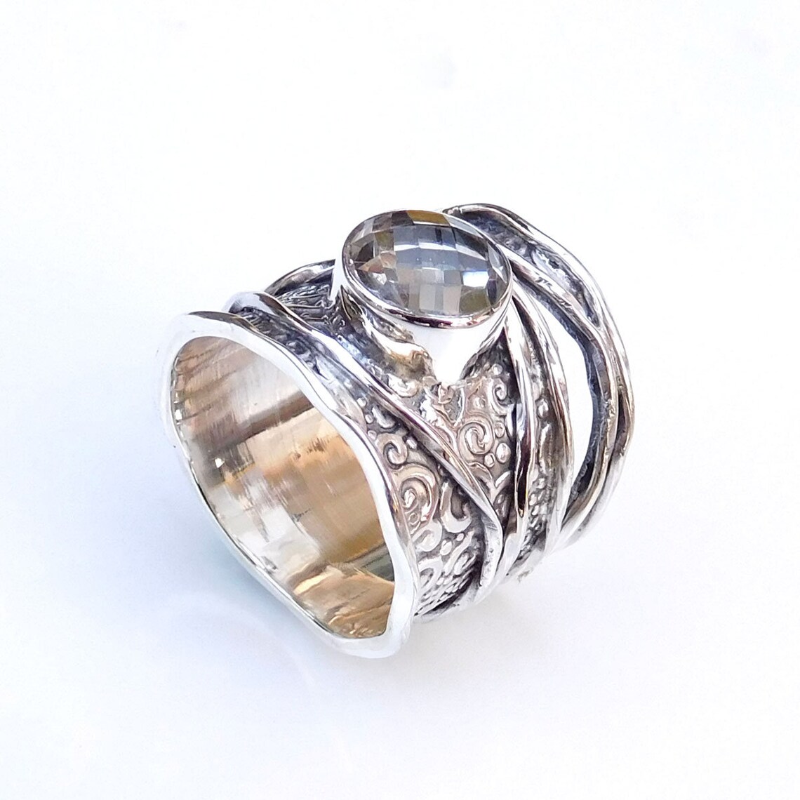 Crystal Quartz Ring Clear Quartz Ring 925 Sterling Silver - Etsy