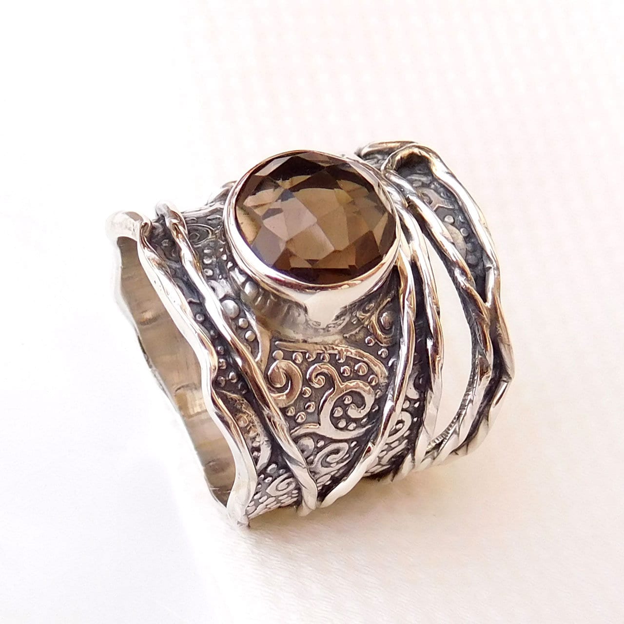 Natural Smoky Quartz Ring Solid 925 Sterling Silver Ring | Etsy