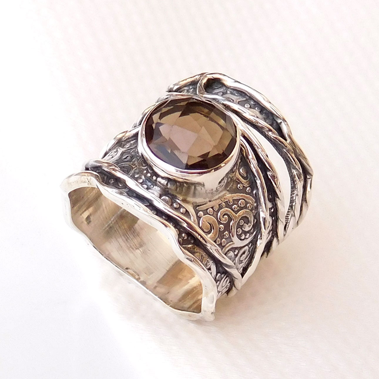 Natural Smoky Quartz Ring Solid 925 Sterling Silver Ring | Etsy