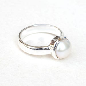 Handmade Sterling Silver Pearl Ring: Bezel Set Statement Ring - Etsy
