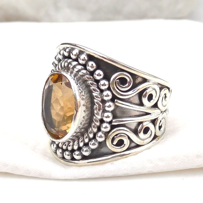 Natural Citrine Ring Yellow Citrine Ring 925 Sterling Silver - Etsy