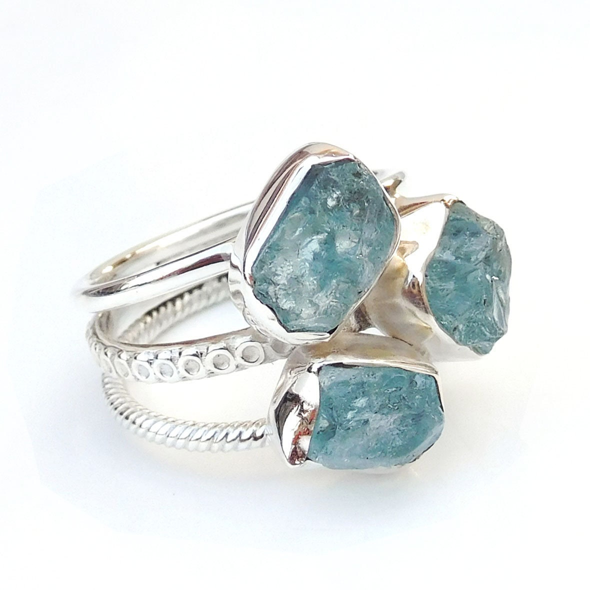 Natural Raw Aquamarine Ring 925 Sterling Silver Aquamarine - Etsy