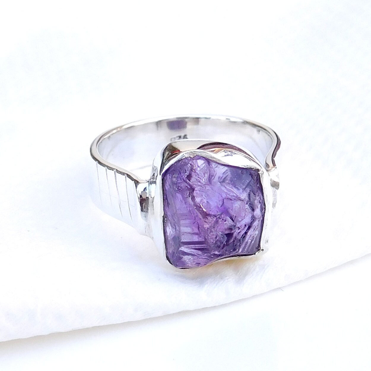 Raw Amethyst Ring Natural Raw Amethyst Ring Purple Amethyst - Etsy