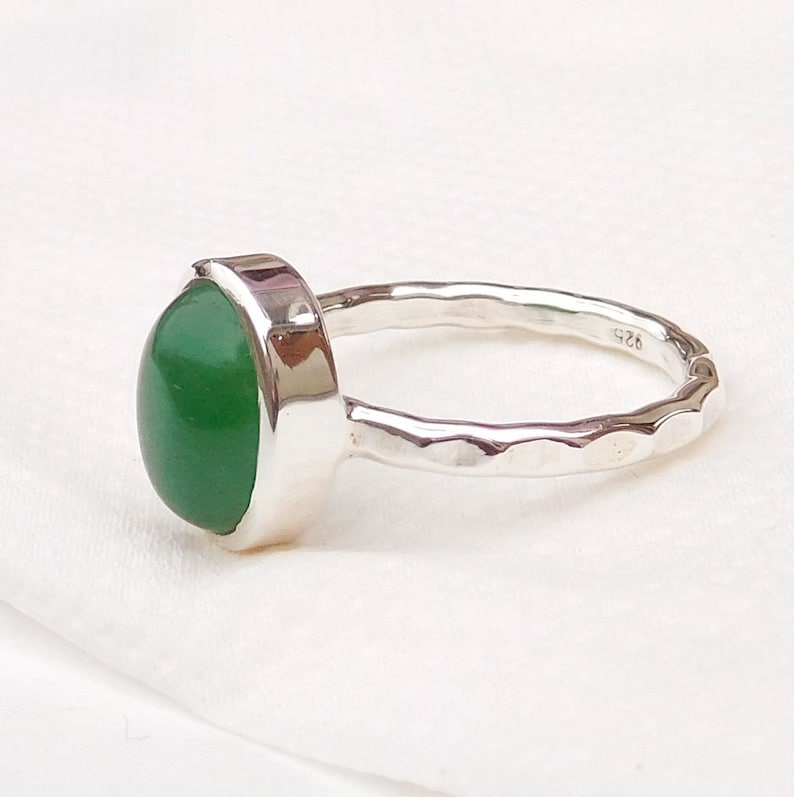 Green Jade Ring Birthstone Green Jade Ring Natural Green - Etsy