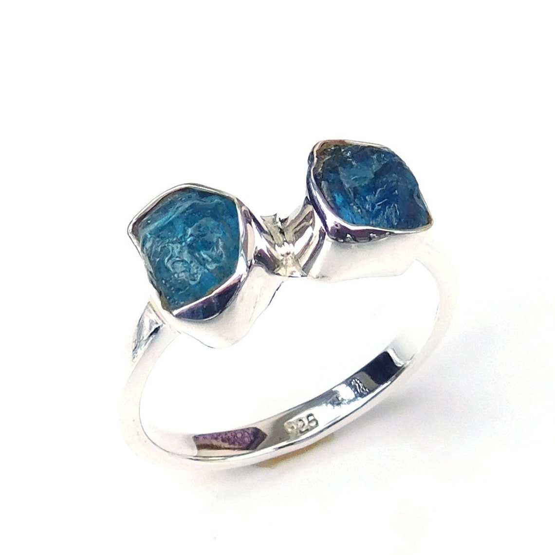 Raw Apatite Ring Neon Blue Apatite Ring Blue Apatite Ring - Etsy