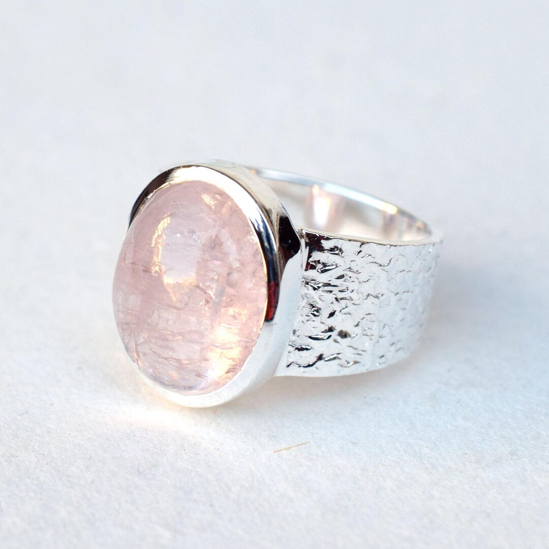 Men's Pink Morganite Ring: Handmade 925 Sterling Silver - Etsy